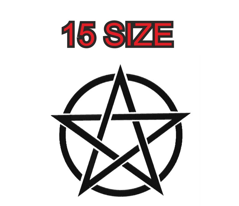 Embroidery Design Pentagram Symbol Wiccan Multiple Size Silhouette ...