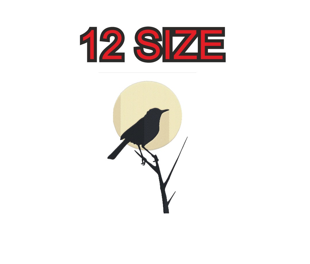 Embroidery Design Bird Head Outline Multiple Size Silhouette Patch ...