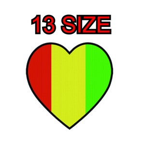 Embroidery Design Flag Guinea Heart Country Multiple Size Patch Instant ...