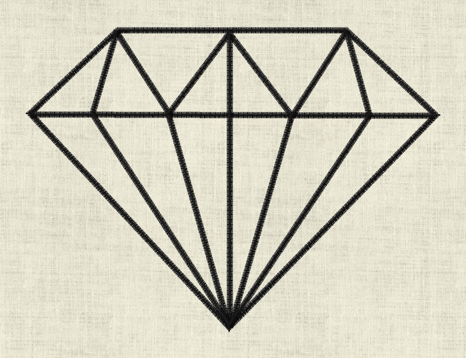 Embroidery Design Diamond Multiple Size Silhouette Patch Instant ...