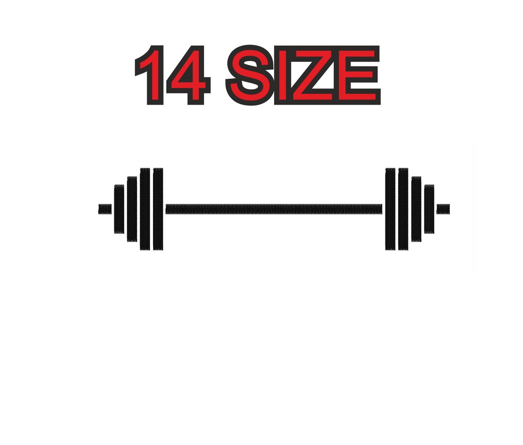 Embroidery Design Barbell Dumbell Multiple Size Embroidery Silhouette ...