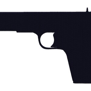 Embroidery Design Gun Pistolet Multiple Size Silhouette Patch Instant ...