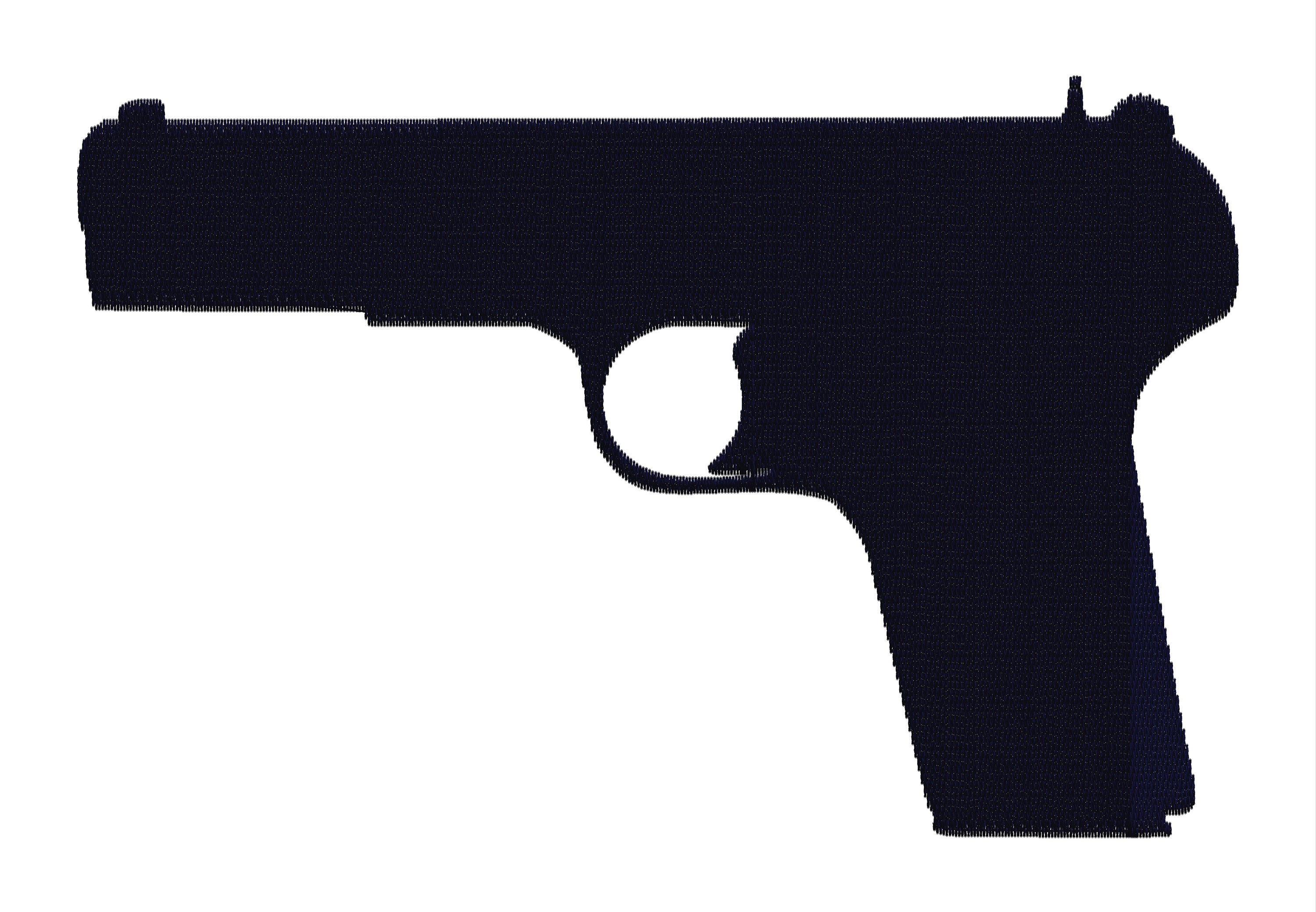 Embroidery Design Gun Pistolet Multiple Size Silhouette Patch Instant ...