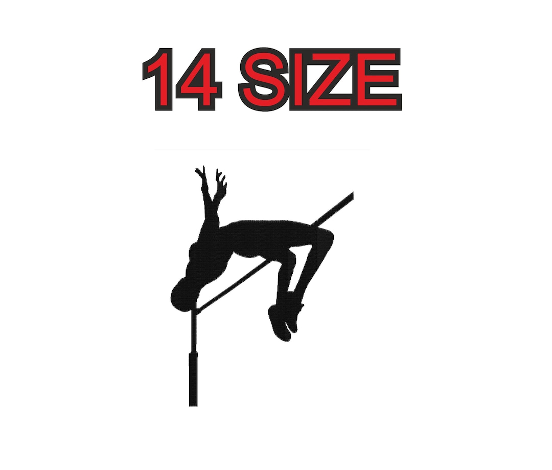 Embroidery Design High Jump Multiple Size Silhouette Patch Instant ...