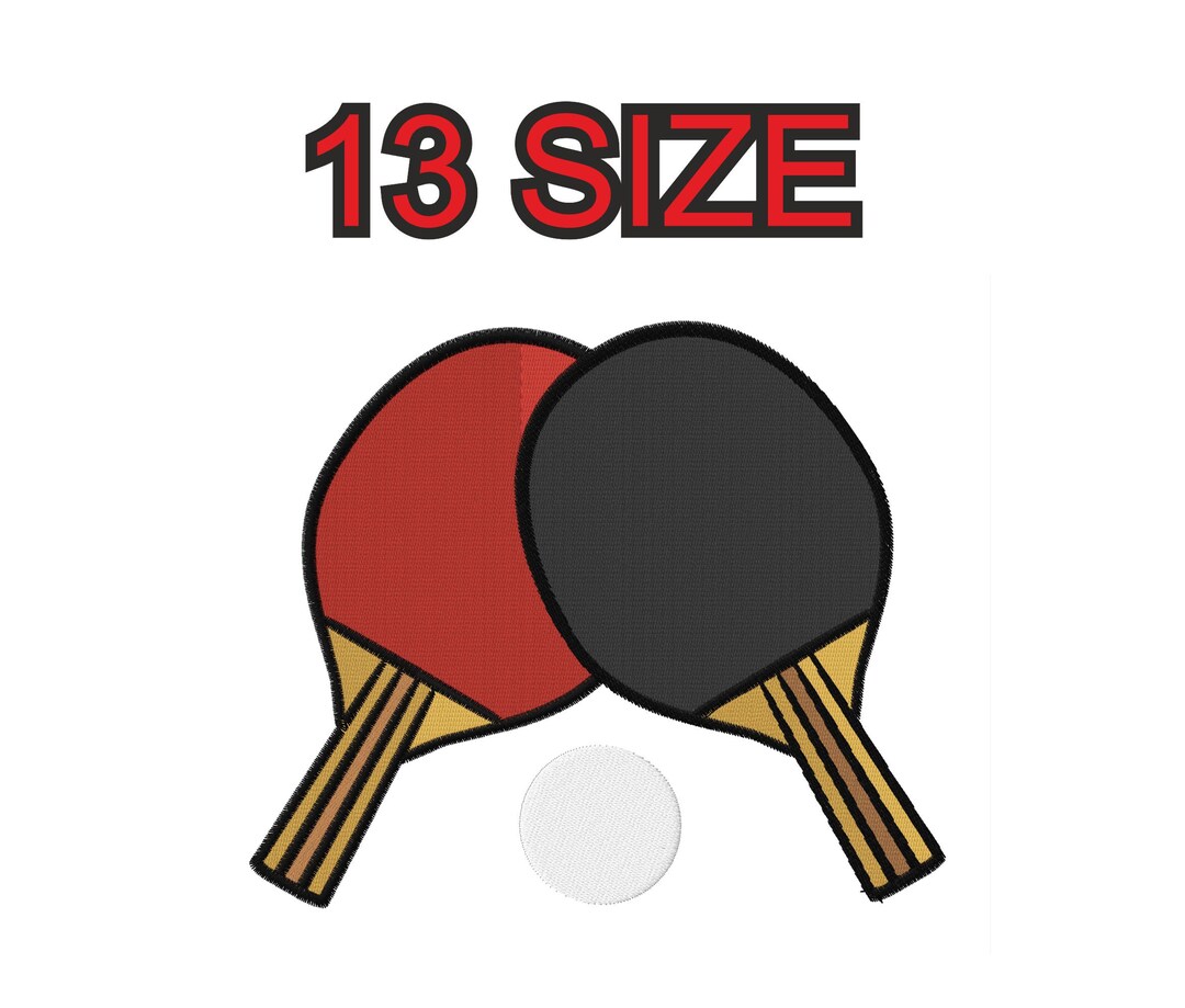 Multiple Size Embroidery Design Ping Pong Table Tennis Patch Instant ...