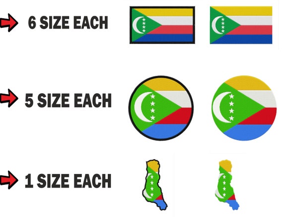 Multiple Size Embroidery Machine Flag Banner Comoros Country | Etsy