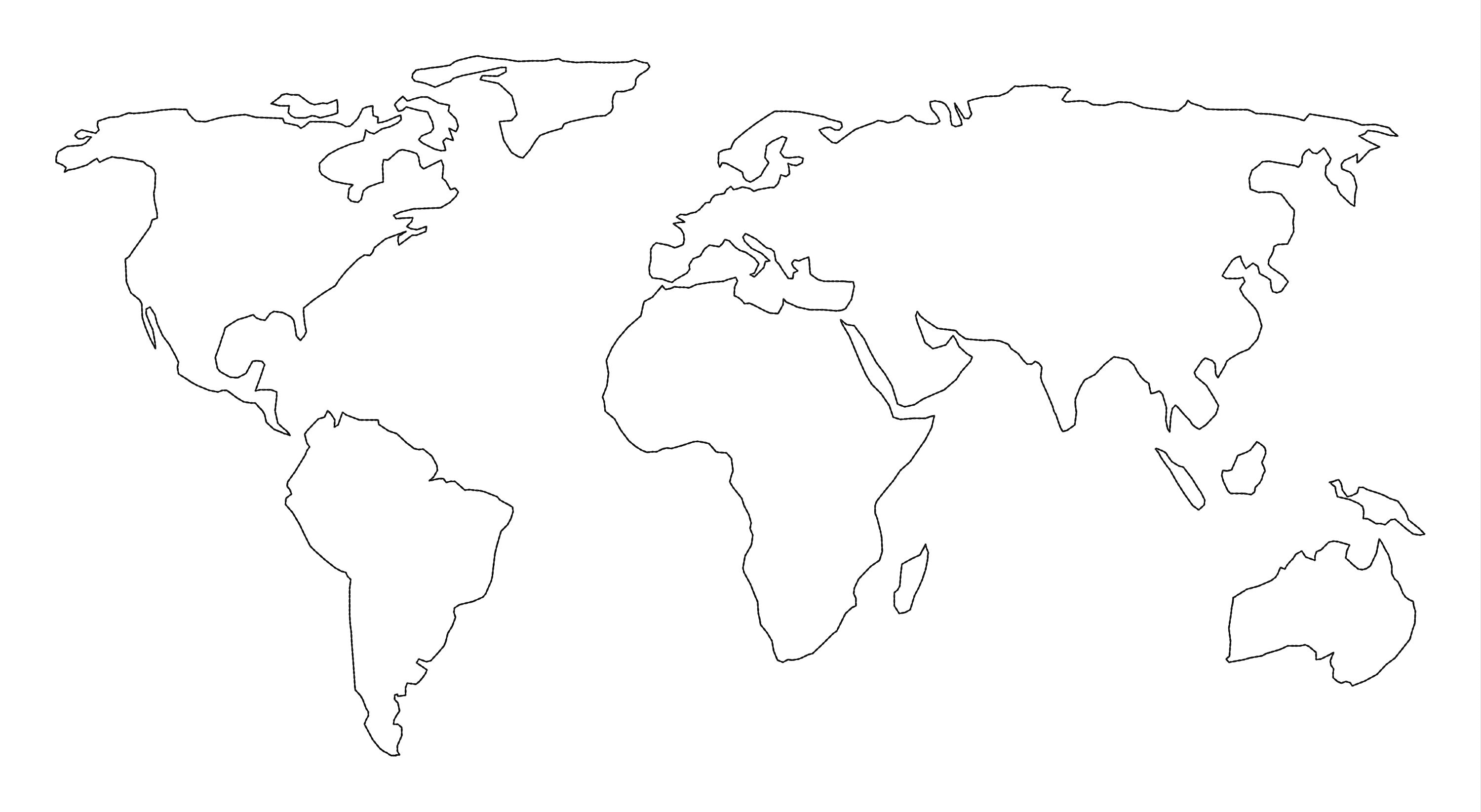 Simple World Map Outline