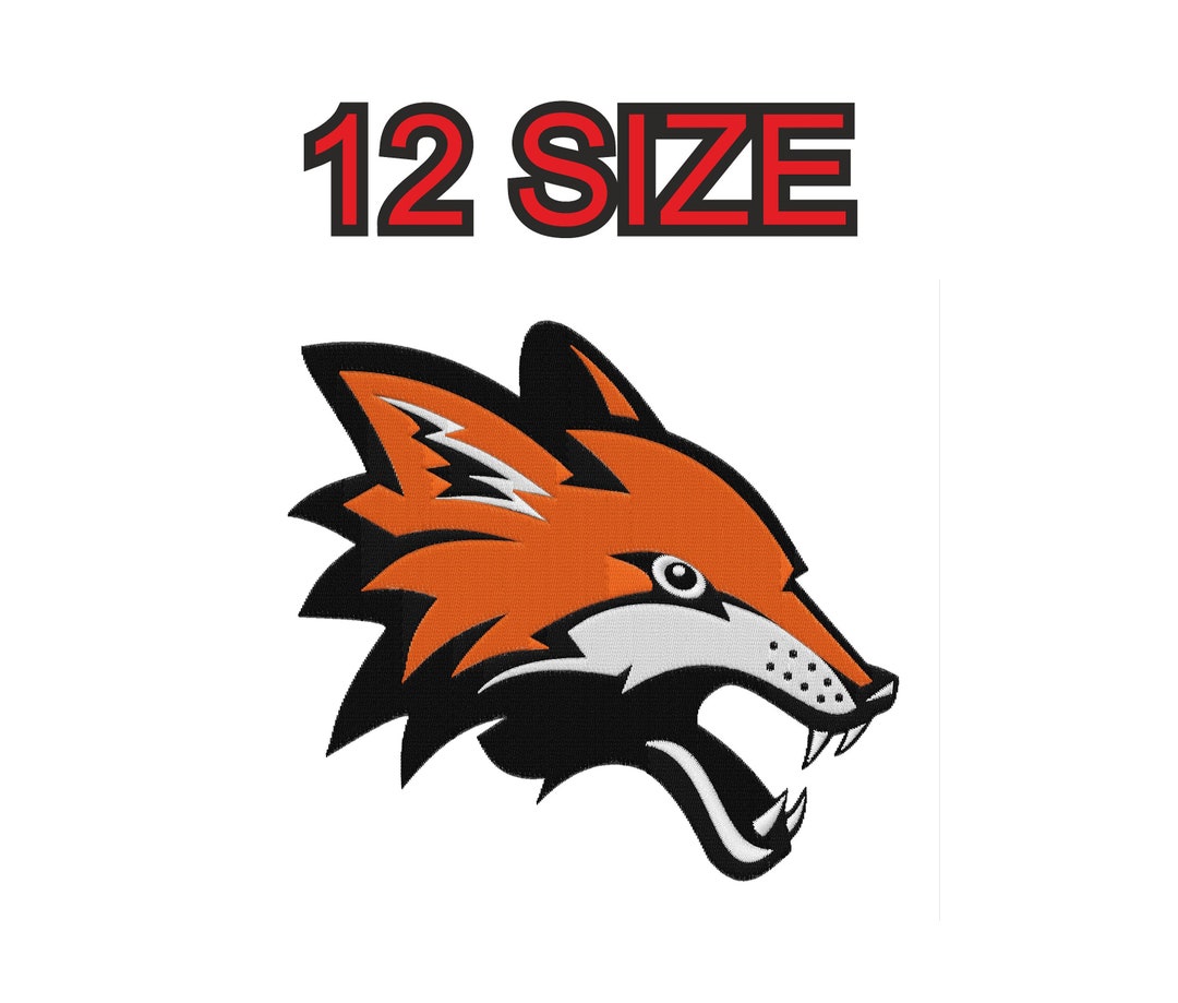 Embroidery Design Fox Head Multiple Size Silhouette Patch Instant ...