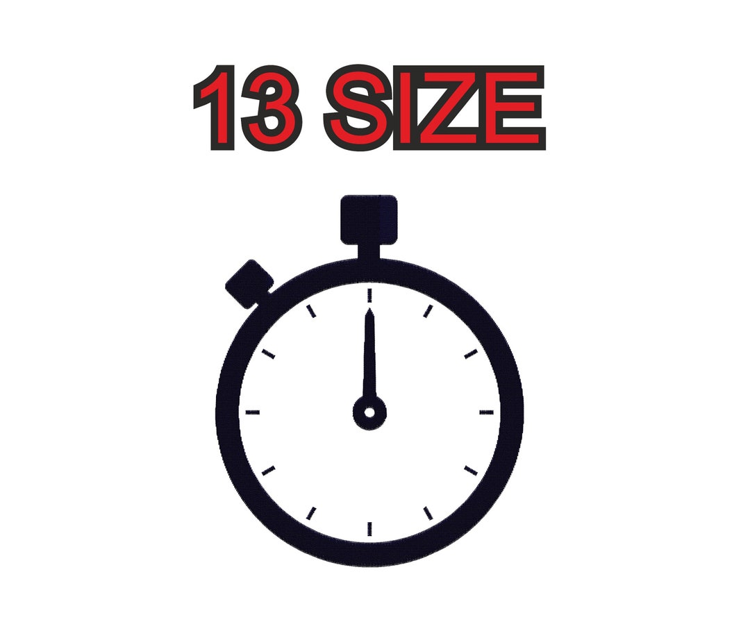 Embroidery Design Watch Stopwatch Chronograph Multiple Size Silhouette ...