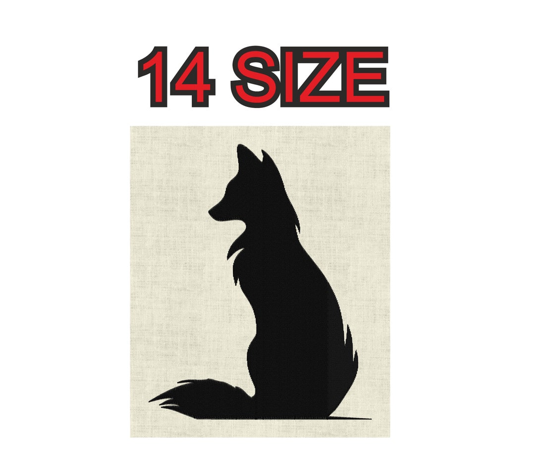 Embroidery Design Fox Head Multiple Size Silhouette Patch Instant ...