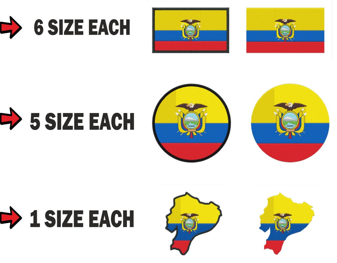 Multiple Size Embroidery Machine Flag Banner Ecuador Country Design ...
