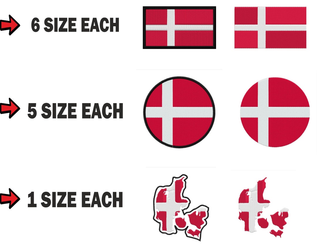 Multiple Size Embroidery Machine Flag Banner Denmark Danish Country ...