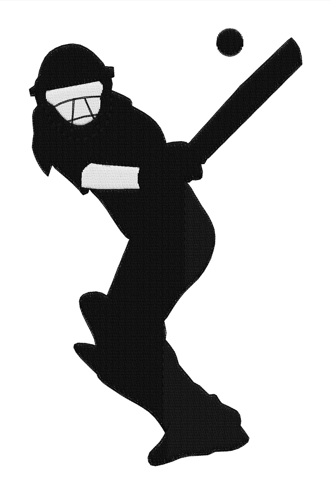 Embroidery Design Cricket Multiple Size Silhouette Patch Instant ...