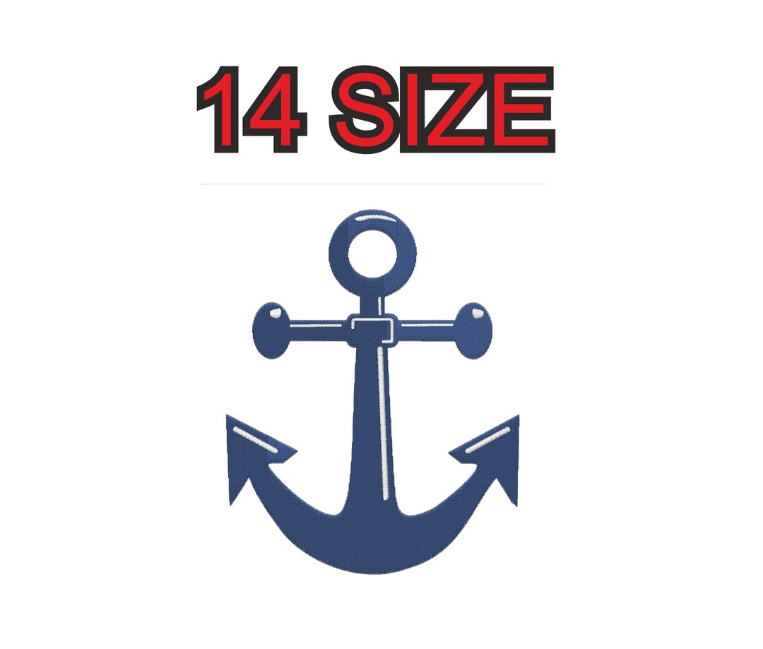 Embroidery Design Anchor Navy Boat Multiple Size Silhouette Patch ...