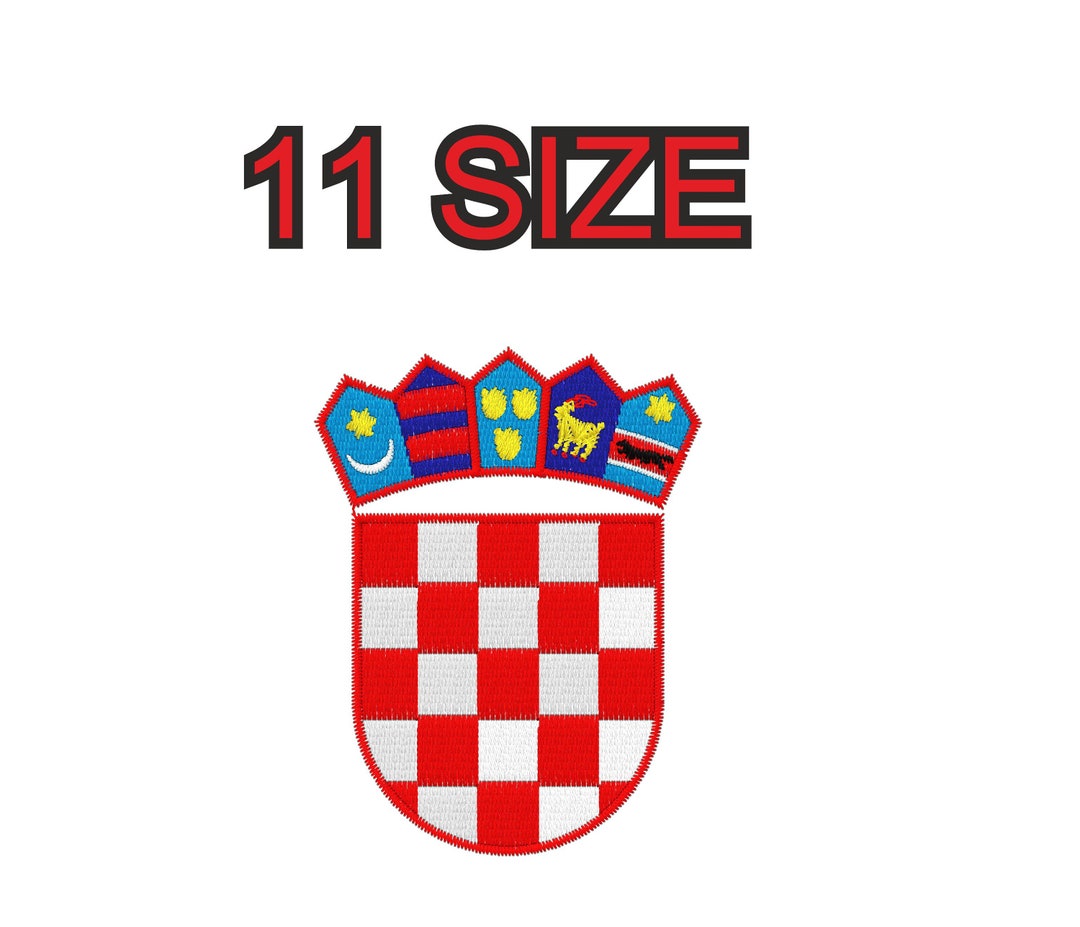 Multiple Size Embroidery Design Croatia Croatian Flag Banner Shield ...