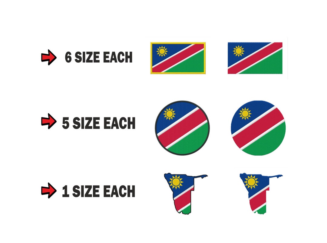 Embroidery Design Multiple Size Embroidery Flag Banner Namibia Namibian Country Designs Files ...