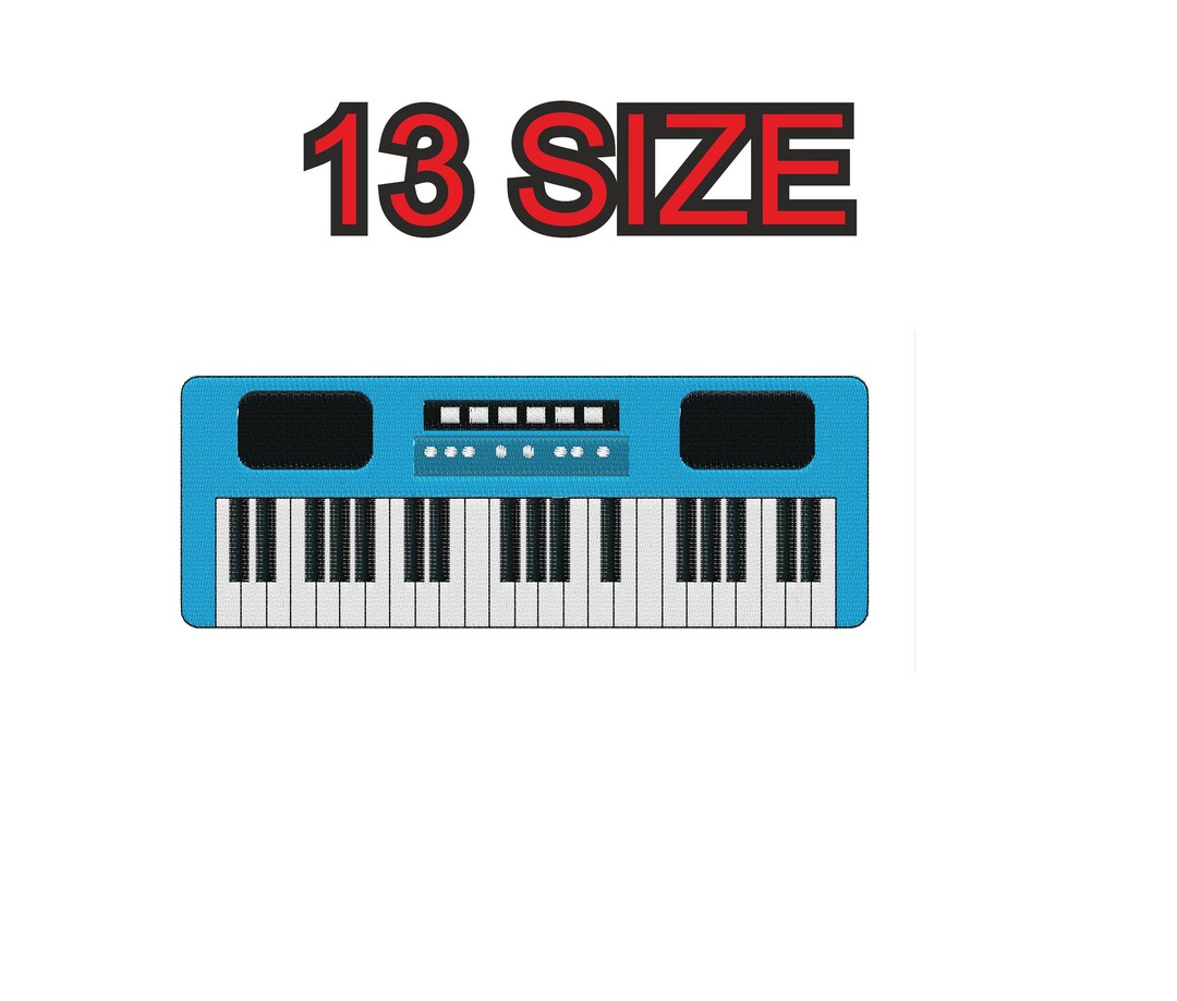 Embroidery Design Piano Keyboard Multiple Size Silhouette Patch Instant ...