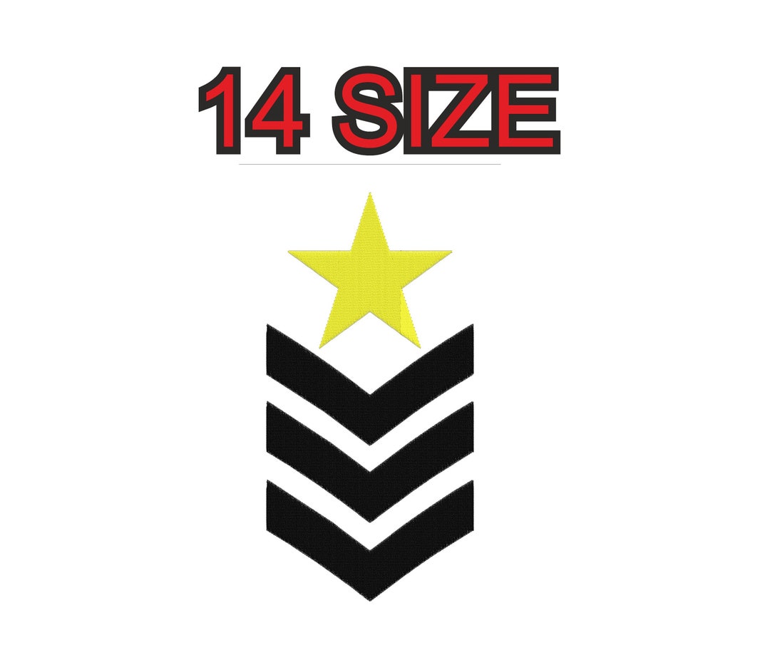 Embroidery Design Chevron Star Military Army Multiple Size Silhouette ...