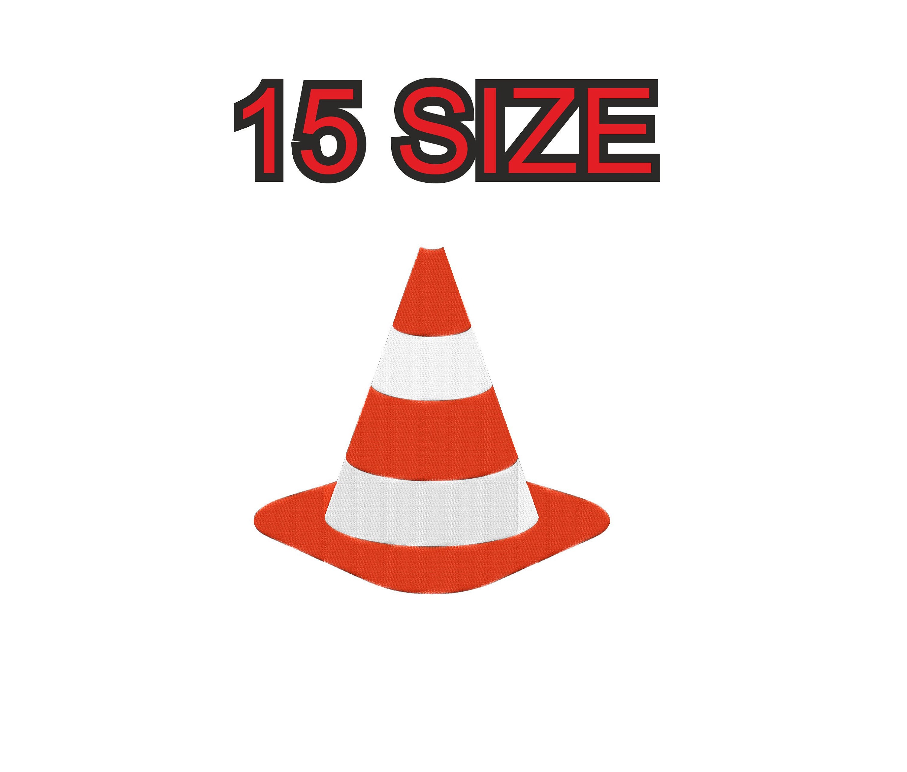 Embroidery Design Construction Cone Traffic Multiple Size Silhouette ...