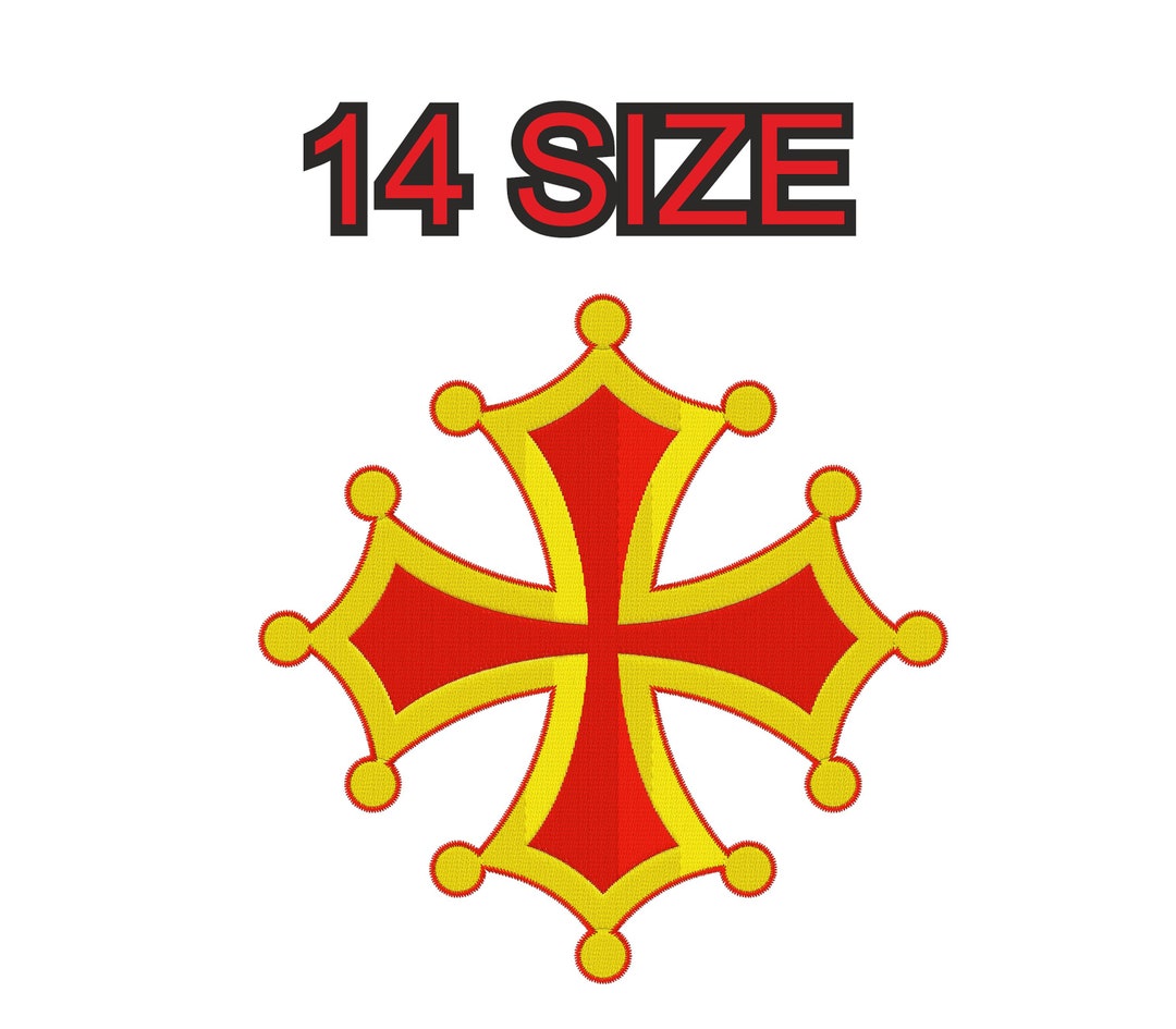 Embroidery Design Flag Occitan Cross Occitania Multiple Size Silhouette ...