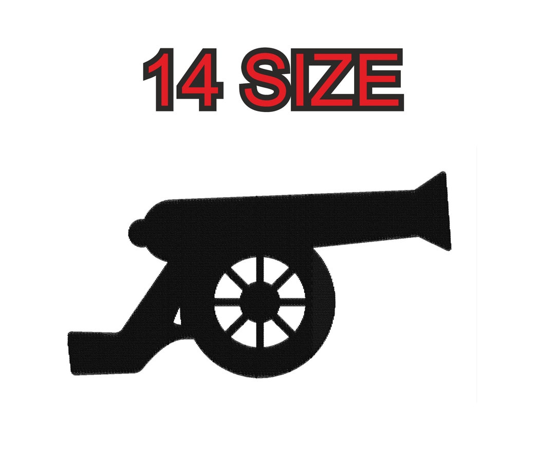 Embroidery Design Cannon Pirate Multiple Size Silhouette Patch Instant ...