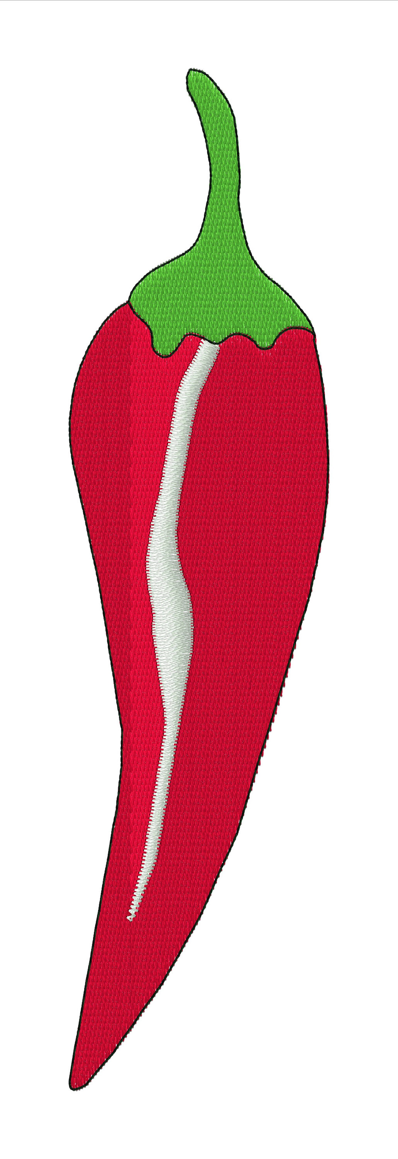 Embroidery Design Pepper Chilli Multiple Size Silhouette Patch Instant ...