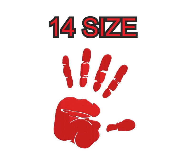 Embroidery Design Handprint Hand Print Multiple Size Embroidery Design ...