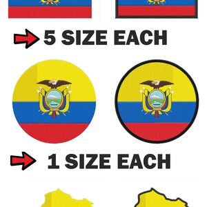 Multiple Size Embroidery Machine Flag Banner Ecuador Country Design Instant Download Files ...