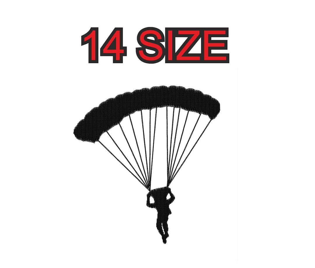 Multiple Size Embroidery Design Parachute Parachuting Paratrooper ...
