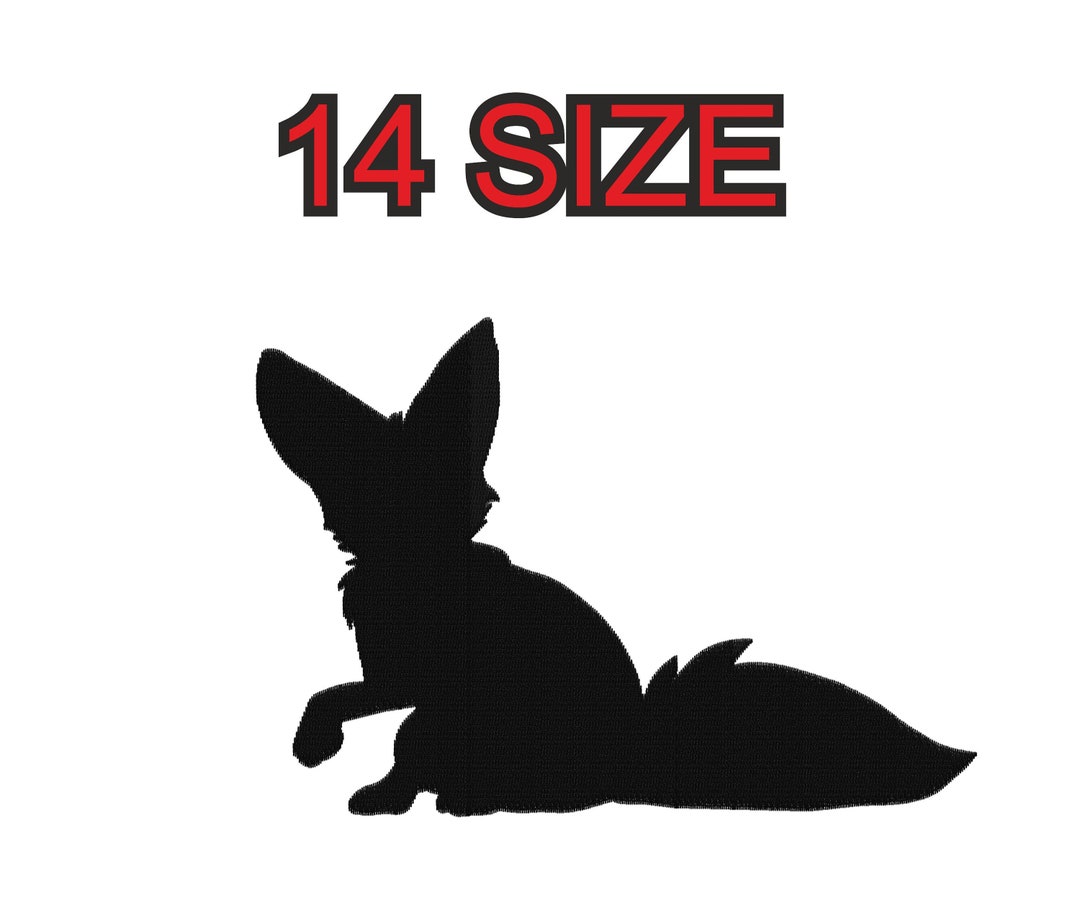 Embroidery Design Fennec Fox Multiple Size Silhouette Patch Instant ...