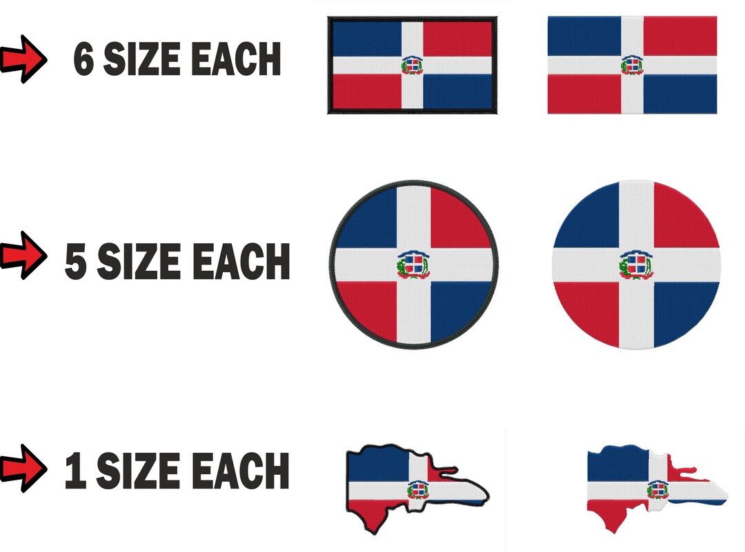 Multiple Size Embroidery Machine Flag Banner Dominican Republic Country ...