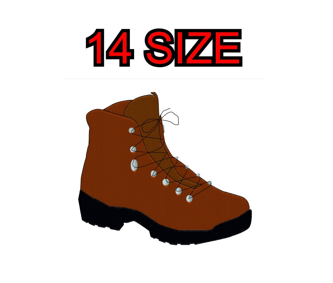 Embroidery Design Hiking Boot Shoes Multiple Size Silhouette Patch ...