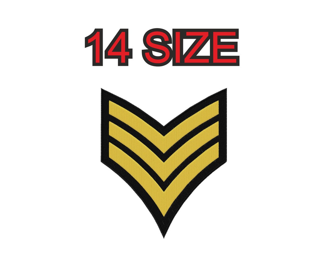 Embroidery Design Military Chevron Sergeant Stripes Rank Us Multiple ...