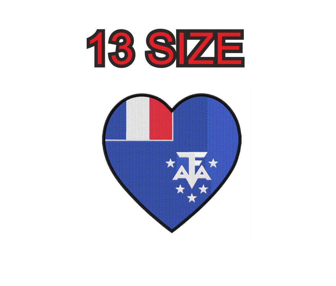 Embroidery Design Flag Taaf Heart Country Multiple Size Patch Instant ...