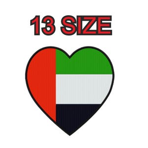 Embroidery Design Flag United Arab Emirates Uae Heart Country Multiple ...