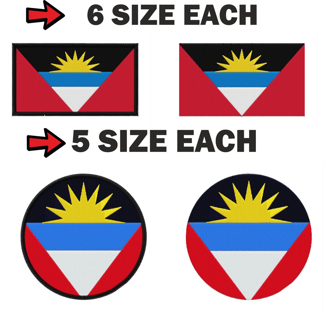 Multiple Size Embroidery Machine Flag Banner Antigua and Barbuda ...