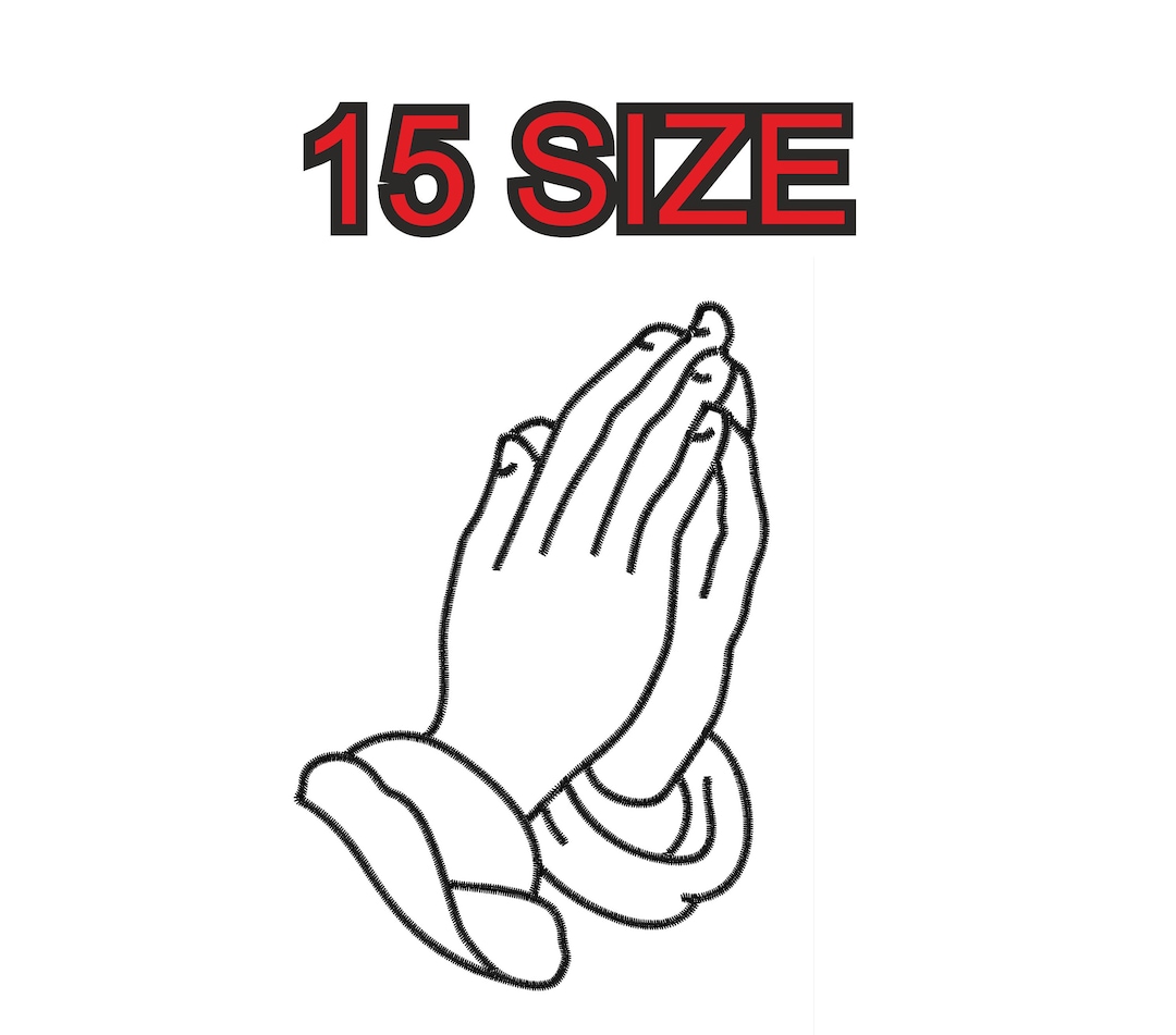 Embroidery Design Praying Prayer Hand Christian Multiple Size ...