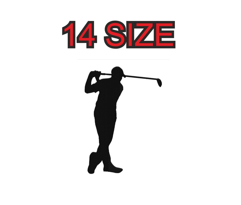 Embroidery Design Golf Golfer Silhouette Patch Instant - Etsy