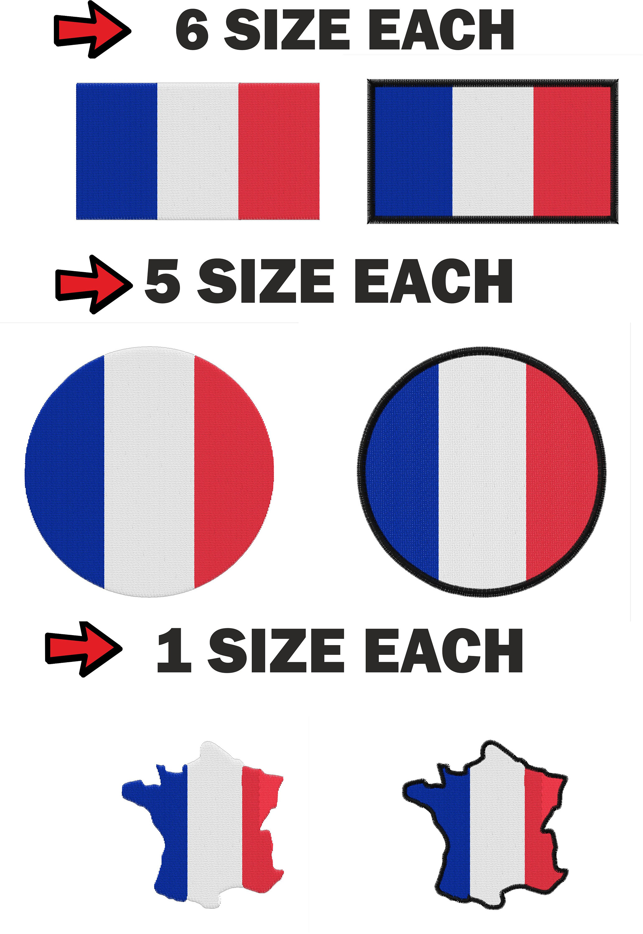 Multiple Size Embroidery Machine Flag Banner France French - Etsy