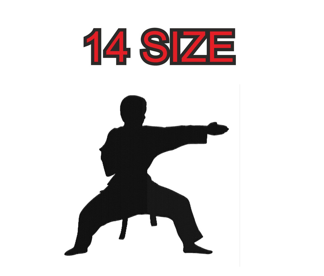Embroidery Design Karate Martial Kung Fu Arts Multiple Size Silhouette ...