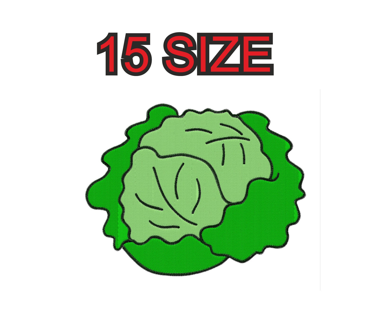 Embroidery Design Cabbage Salade Vegetable Multiple Size Silhouette ...