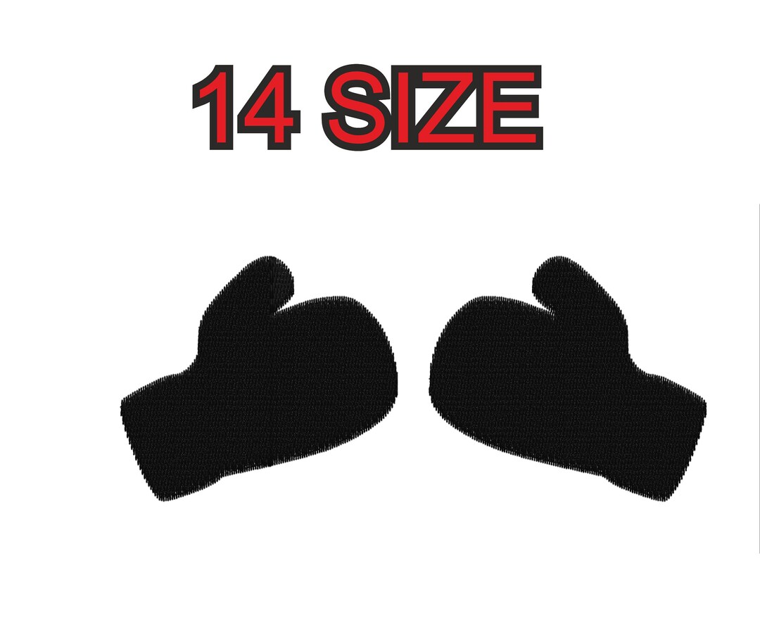 Embroidery Design Boxing Gloves Multiple Size Silhouette Patch Instant ...