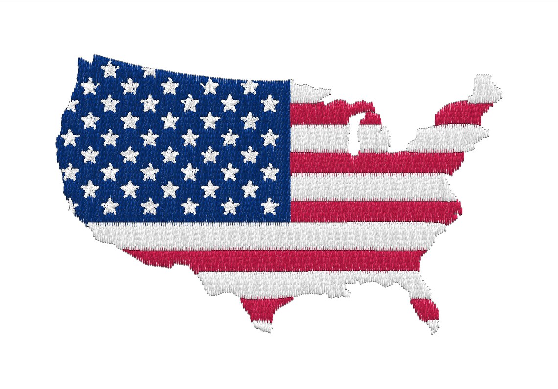 Multiple Size Embroidery Machine Flag Usa American United - Etsy