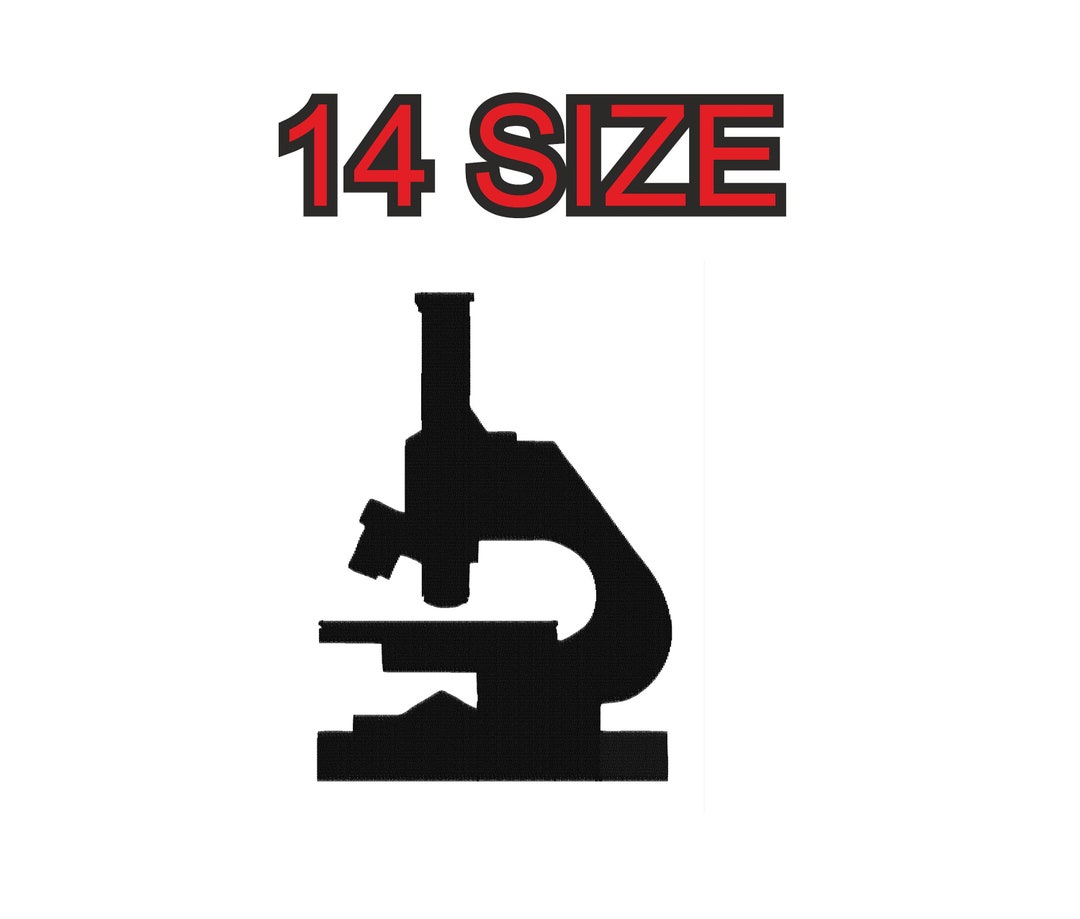 Embroidery Design Microscope Chemistry Multiple Size Silhouette Patch ...