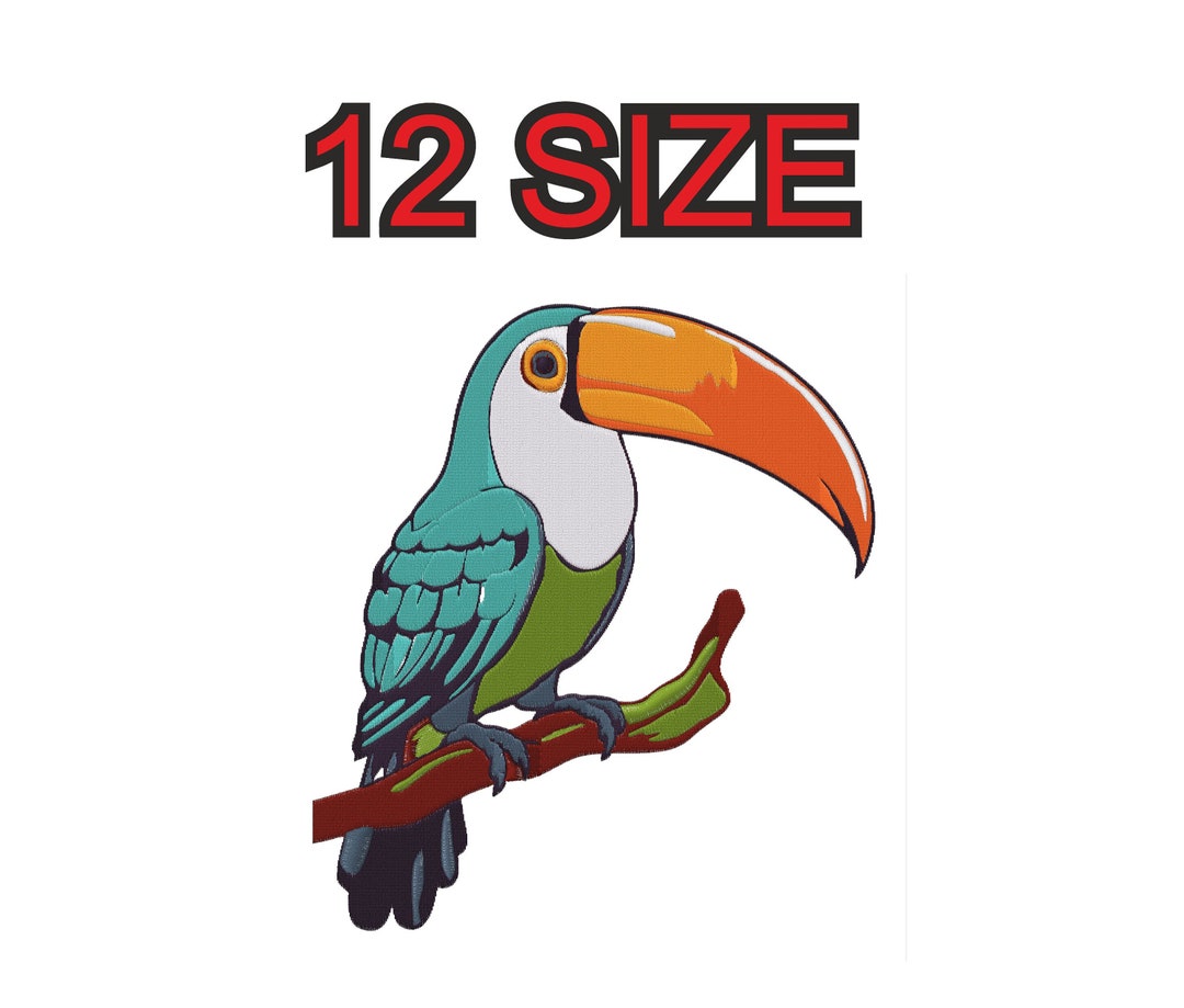 Embroidery Design Toucan Bird Head Outline Multiple Size Silhouette ...