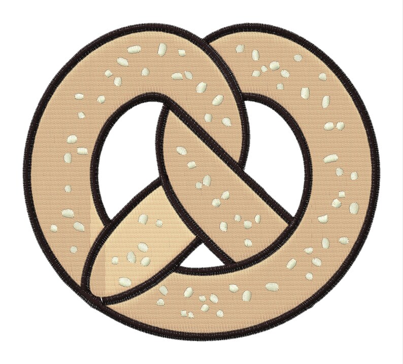 Embroidery Design Bagel Pretzel Kawaii Multiple Size Patch Instant ...