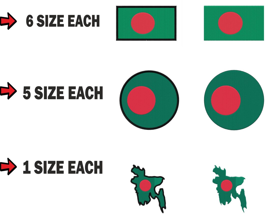 Multiple Size Embroidery Machine Flag Banner Bangladesh Country Design ...