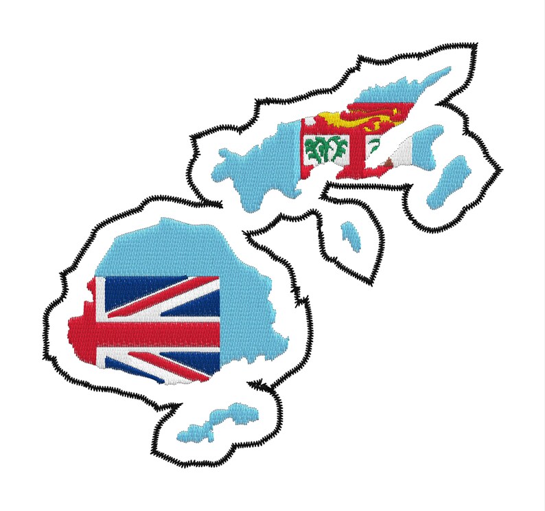 Multiple Size Embroidery Machine Flag Banner Fiji Fidji Islands Country ...