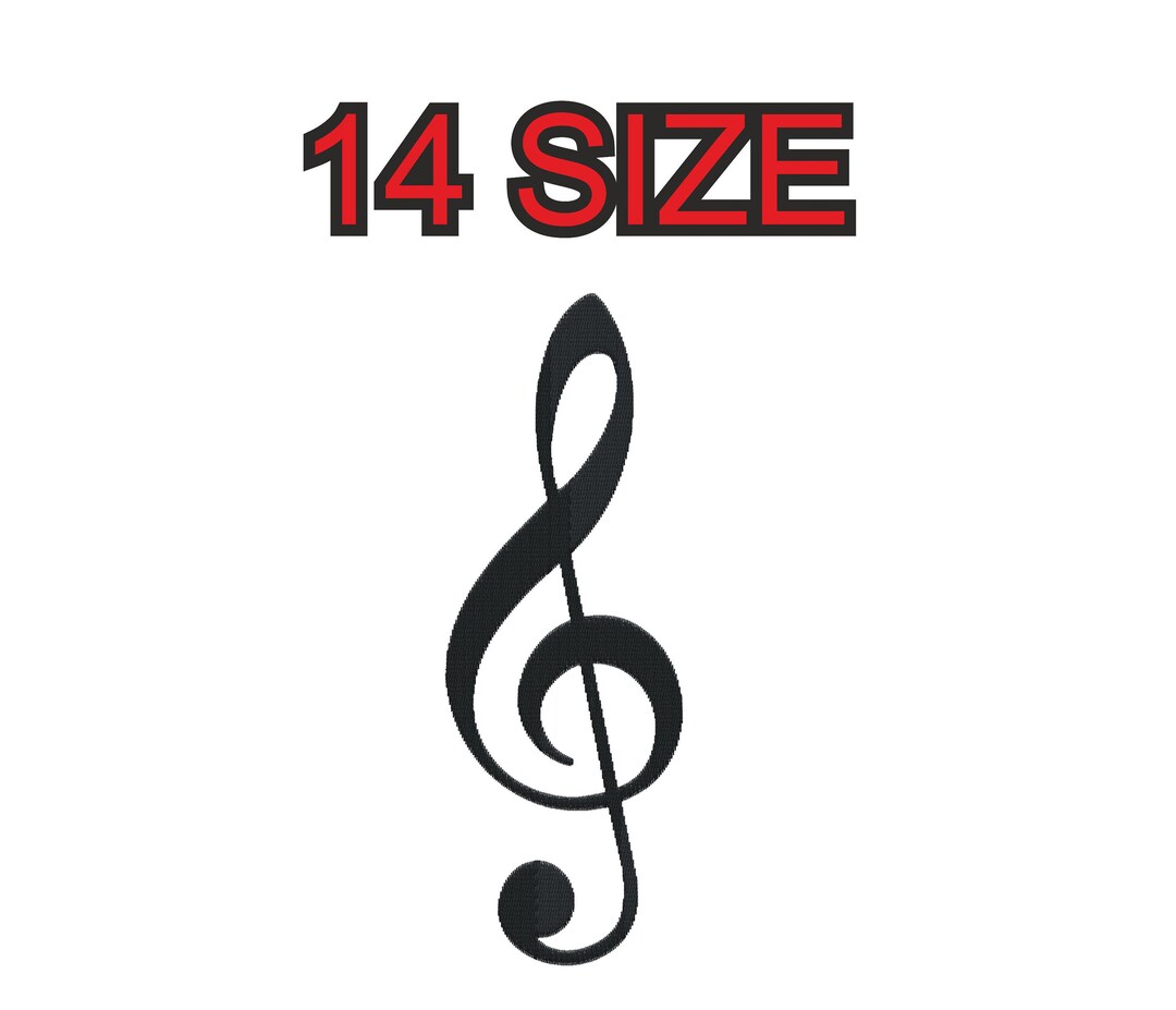 Embroidery Design Treble Clef Musical Note Music Multiple Size ...