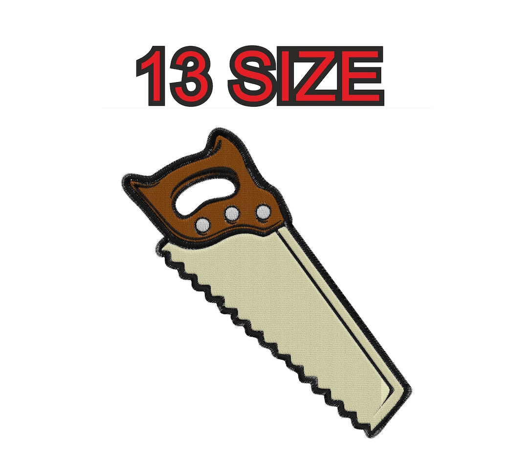 Embroidery Design Saw Tools Multiple Size Silhouette Patch Instant ...